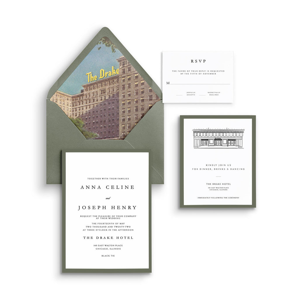 Venue Illustration Wedding Invitations – Custom Artwork for Your Wedding